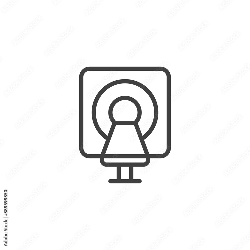 MRI scanner line icon. linear style sign for mobile concept and web ...