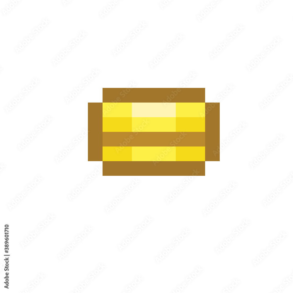 Gold coin pixel art. Vector illustration. Stock Vector | Adobe Stock
