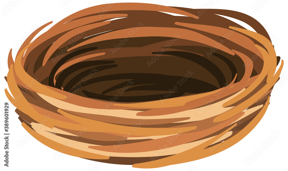 Isolated empty bird nest on white background Stock-Illustration | Adobe ...