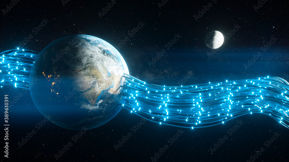 Wires passing through the planet earth and giving it energy. The pulses ...
