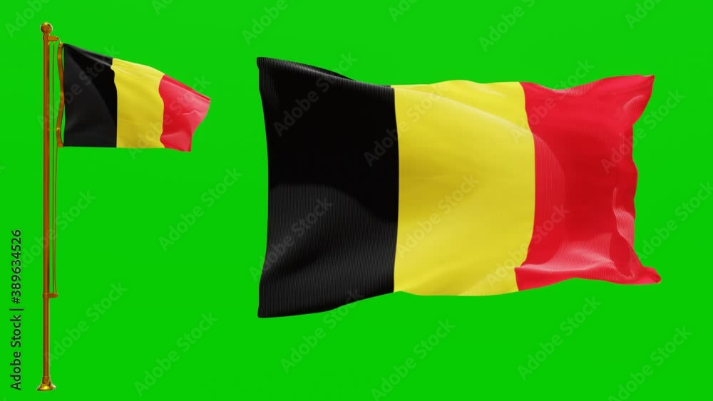 Flags of Belgium with Green Screen Chroma Key High Quality 4K UHD 60FPS ...