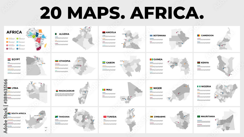 Africa vector map infographic templates. Slide presentation. Global ...