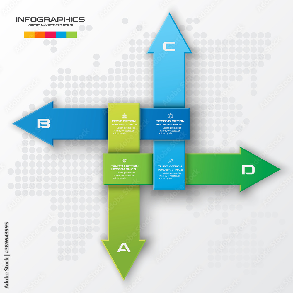 Vetor de 4 steps arrow infographic element,Business concept,Vector ...