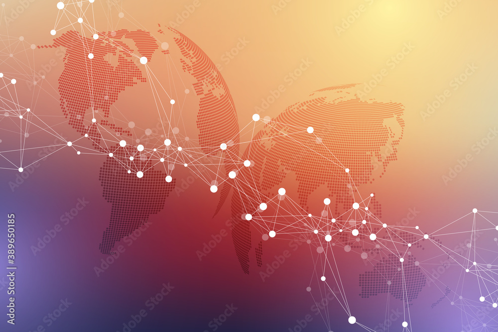 Virtual Graphic Background Communication with World Globe. A sense of ...