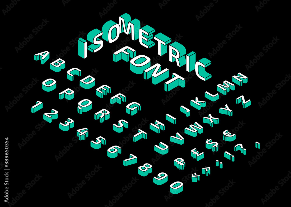 Vector trendy typeface with white and blue letters, numbers ...