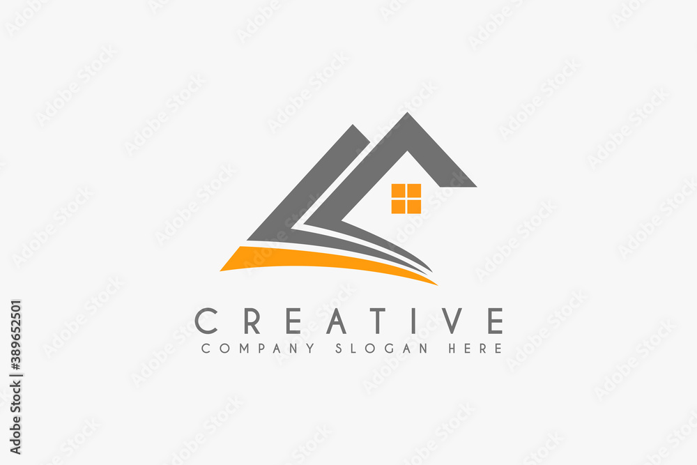 Real estate Loan logo design template element. Real estate house icon ...