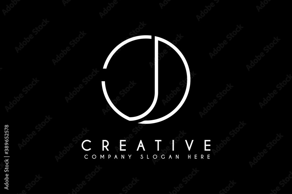 Initial Letter JD logo design template element. letter JD icon ...