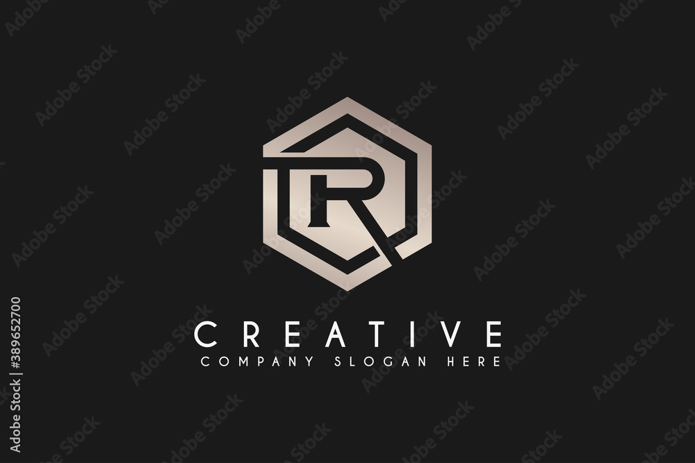 Initial Letter TR R logo design template element. letter TR R icon ...