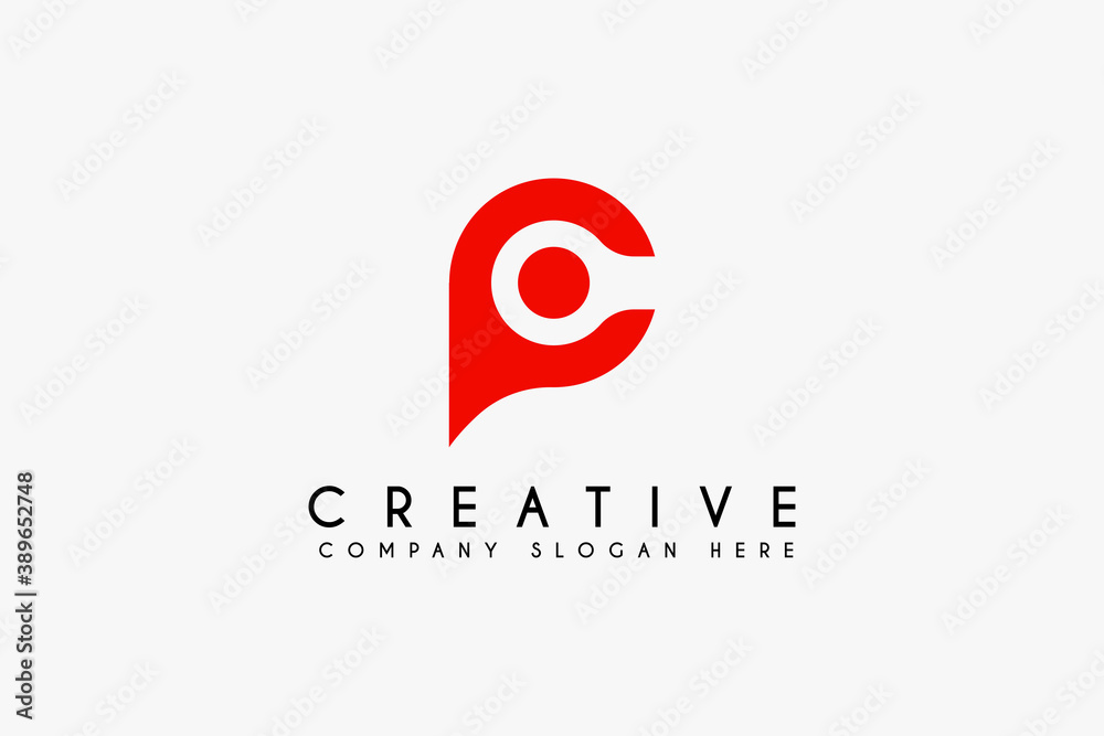 Initial PC letter Logo design vector illustration. Letter PC icon ...