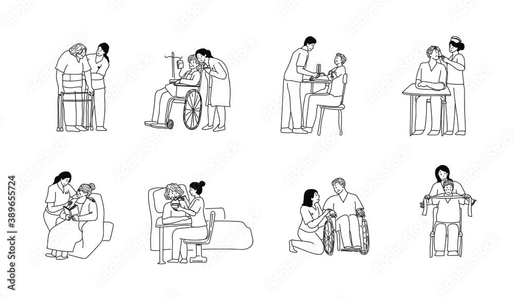 Caring For The Elderly Drawing