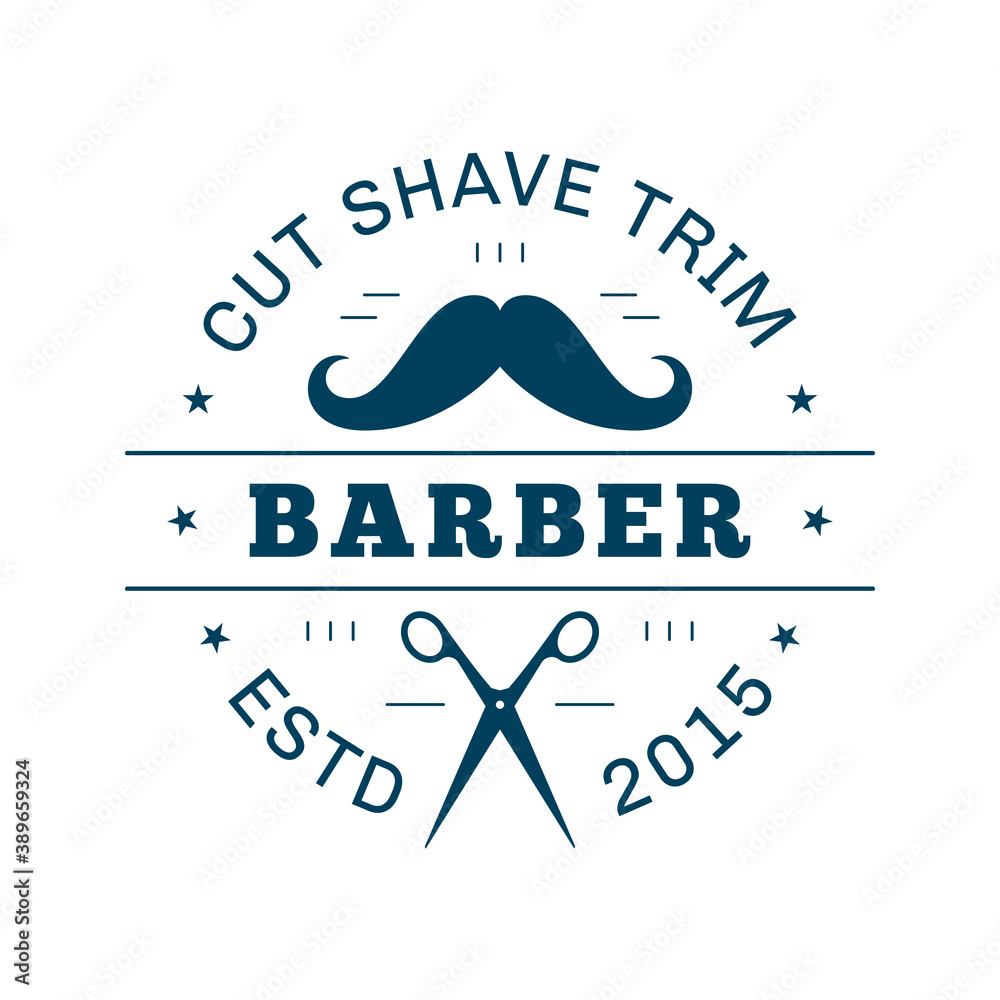 Barbershop simple minimalist logo design on white background Stock ...