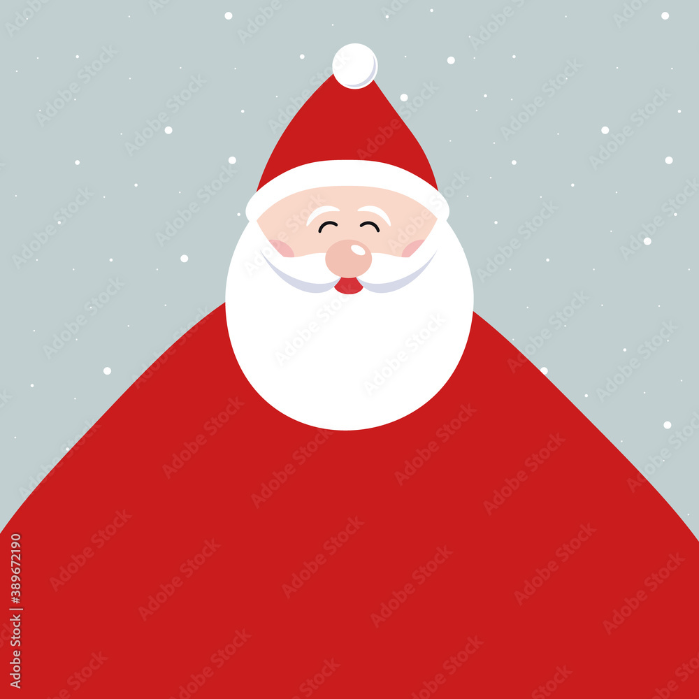 Santa cute cartoon big body copy space for greetings background Stock ...