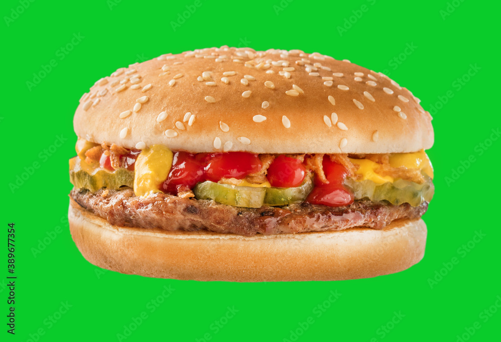 Photo & Art Print Tasty Burger - King ,Fast Food - Cut Out Burger, pixgo