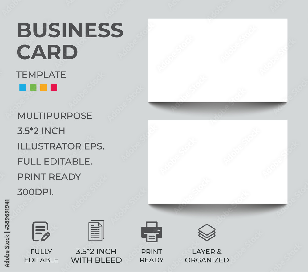Business card mock up template | Adobe Illustrator Stock Vector | Adobe ...