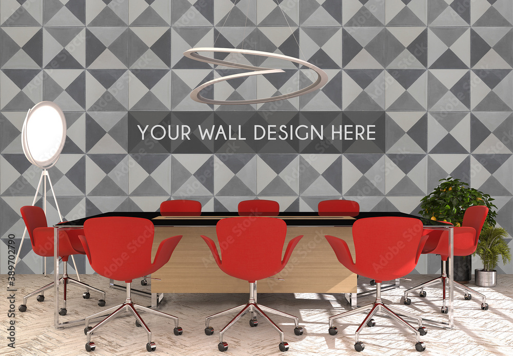 Modern Office Wall Mockup Stock Template | Adobe Stock