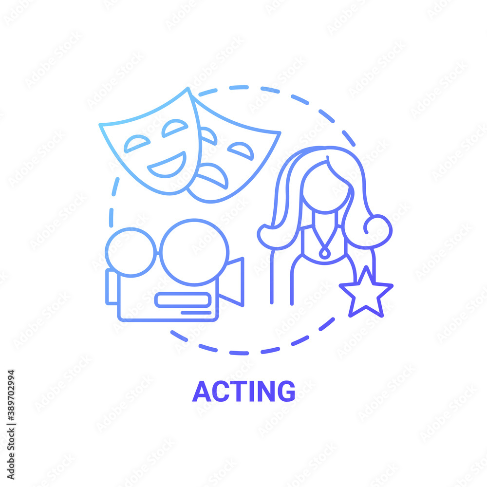 Vecteur Stock Acting concept icon. Top careers for creative thinkers ...