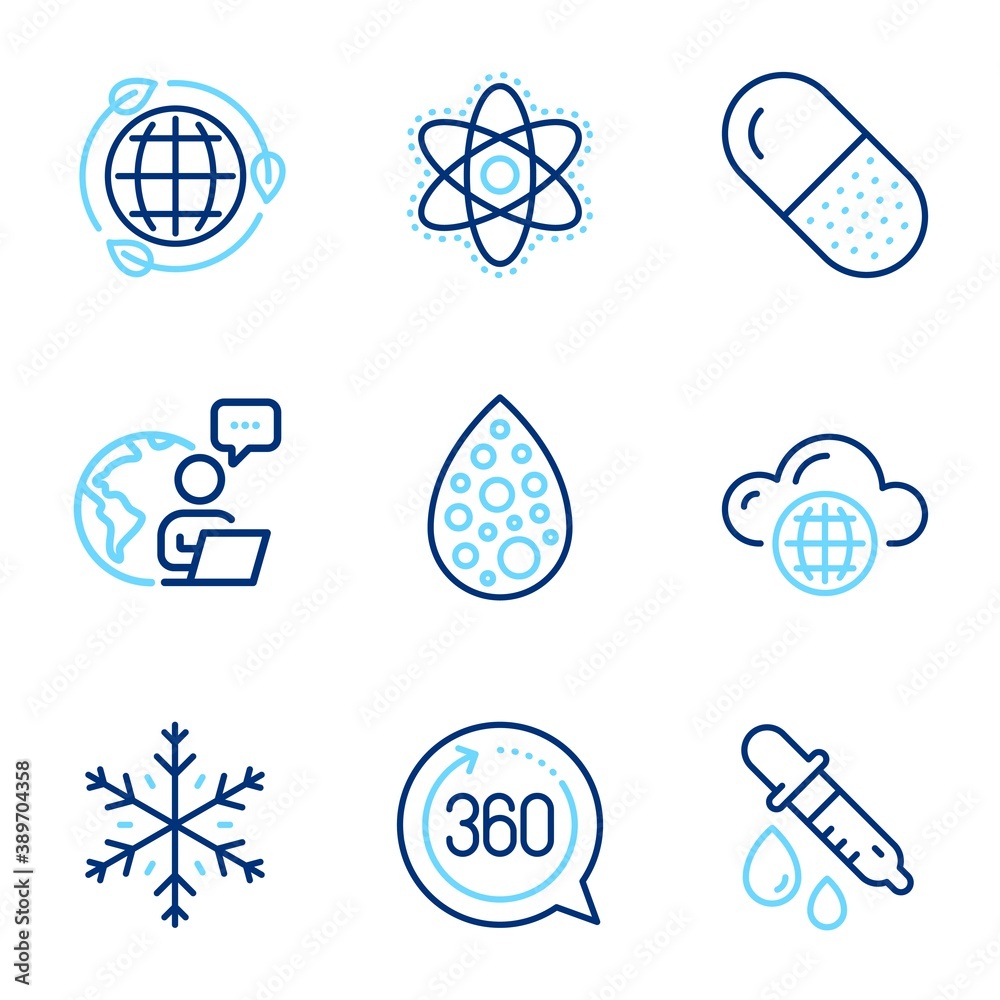 Science icons set. Included icon as Cloud computing, Snowflake ...