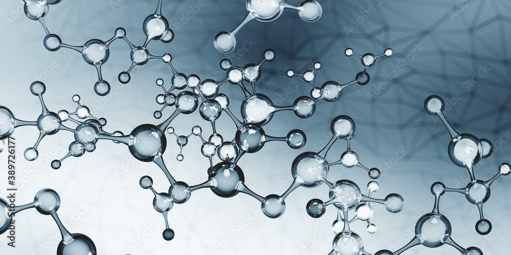 Abstract model of a molecule. Digital technologies in genetic ...