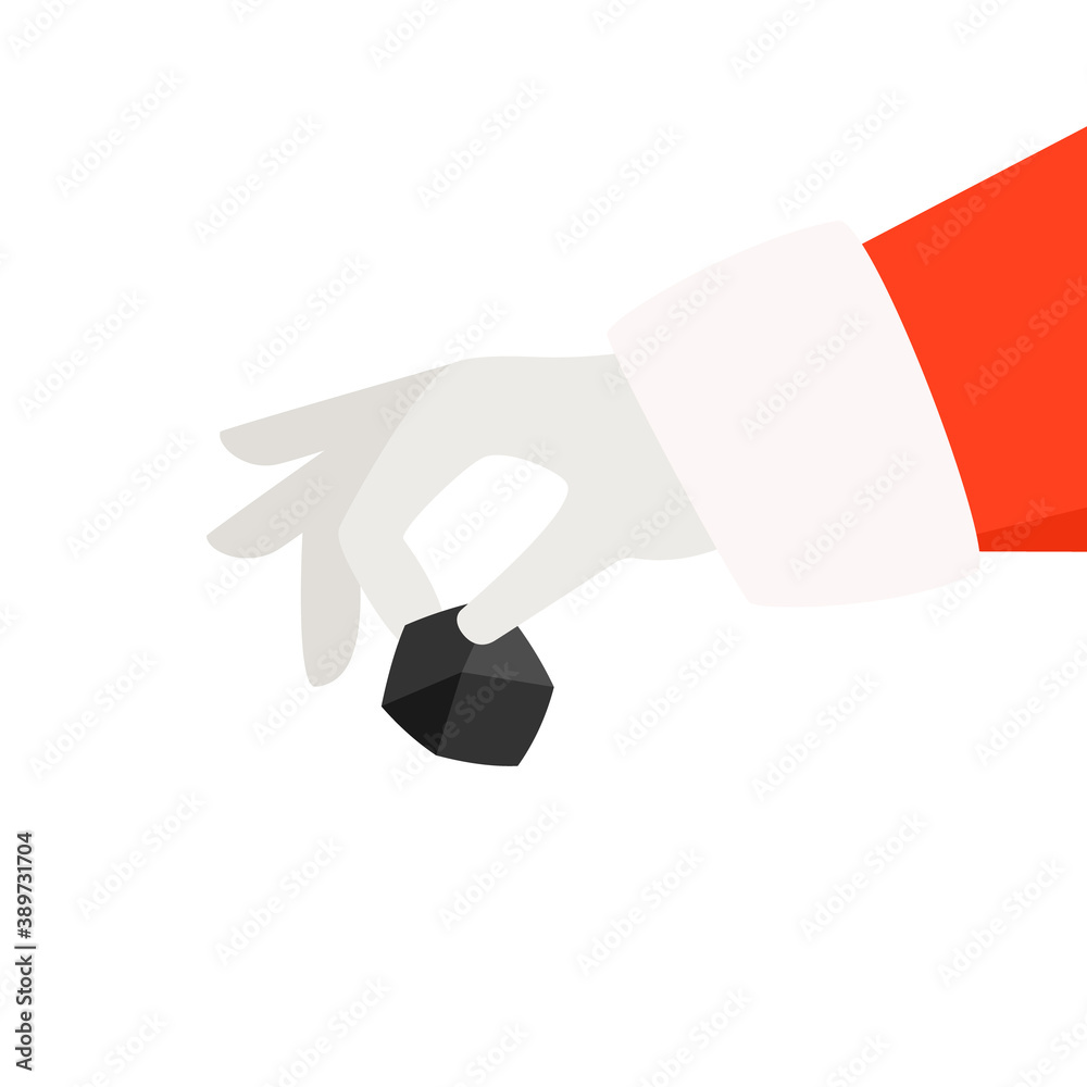 Santa holding lump of coal illustration. Clipart image. Stock Vector ...