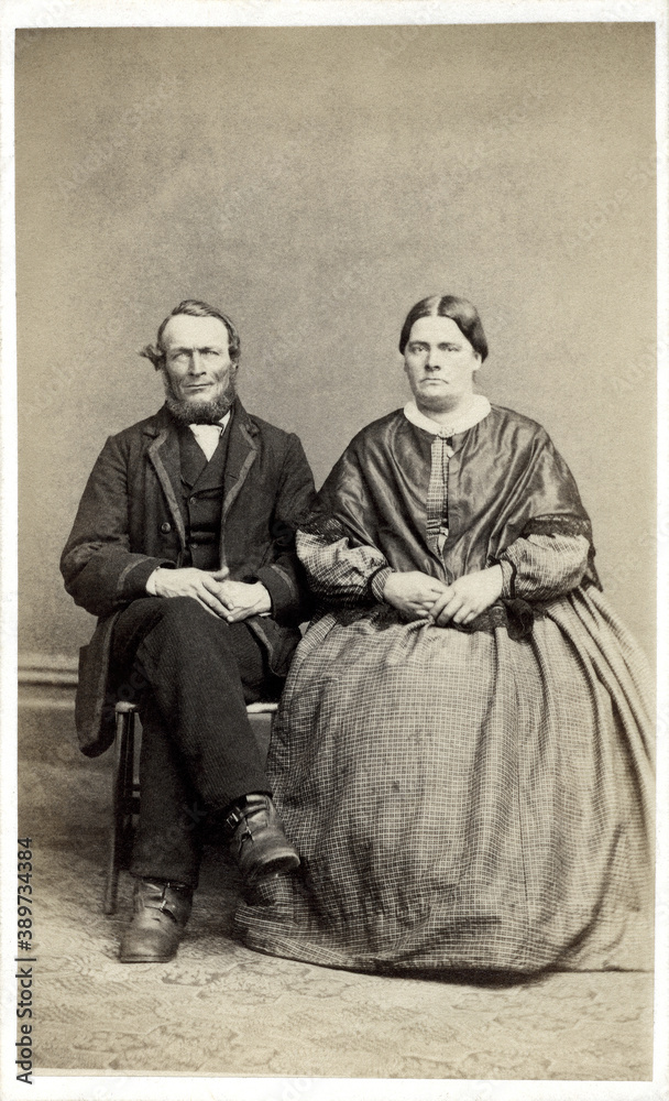 Husband and Wife, Older Couple, 1860's Civil War Era Carte De Vista CDV ...