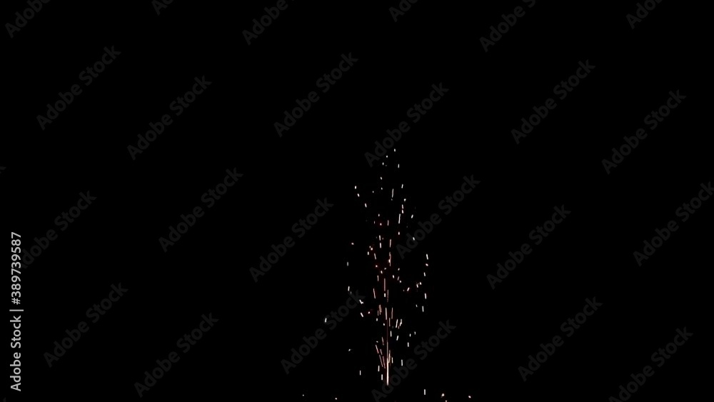Sparks Flame Fire Light from Fireworks isolated on black background ...