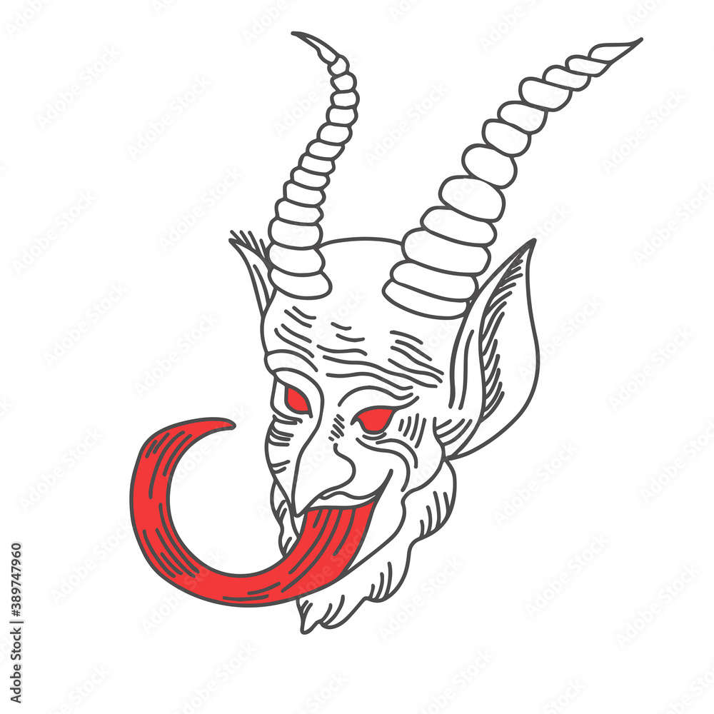 Krampus. Scary krampus. Horned devil. Realistic. Heck. Traditional ...