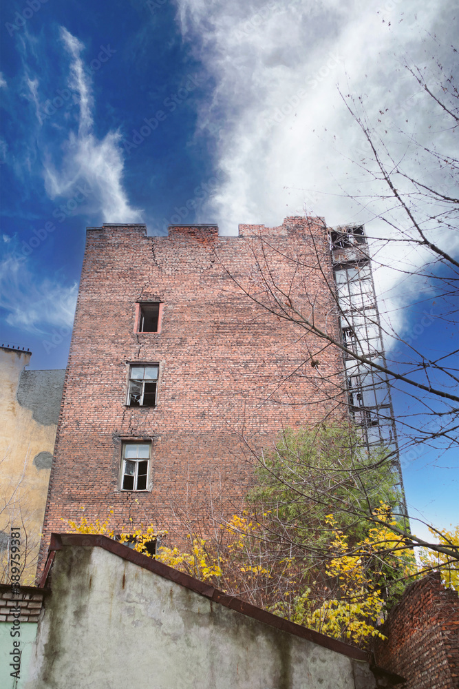 evicted abandoned multi-storey building demolition development facade ... evicted abandoned multi-storey building demolition development facade ...