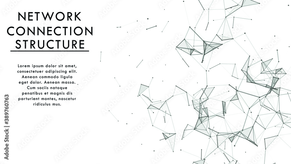 Network connection structure. Big data complex with compounds. Abstract ...