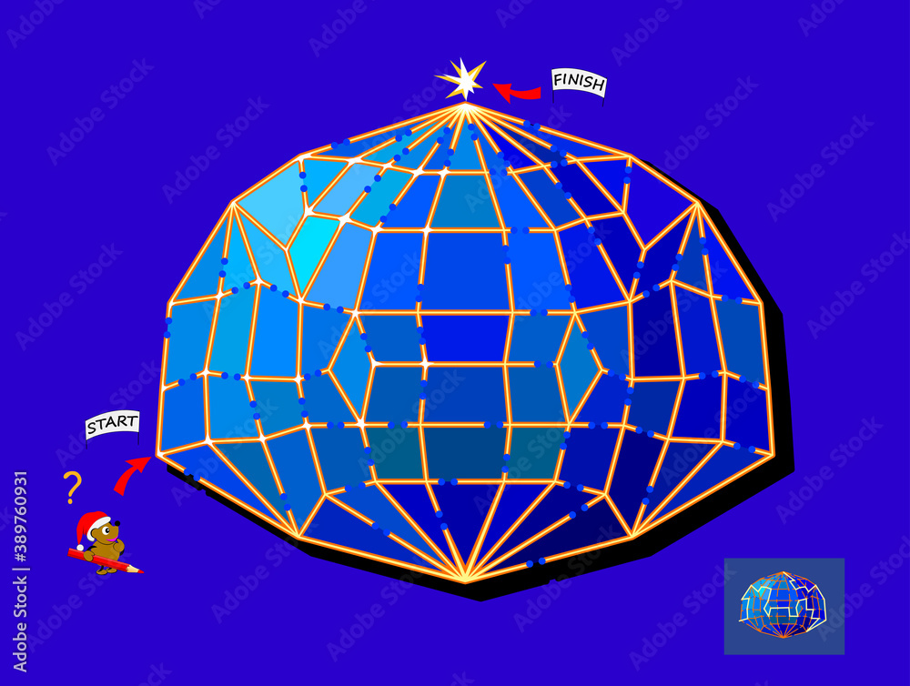 Logic puzzle game with 3D labyrinth for children and adults. Find the ...