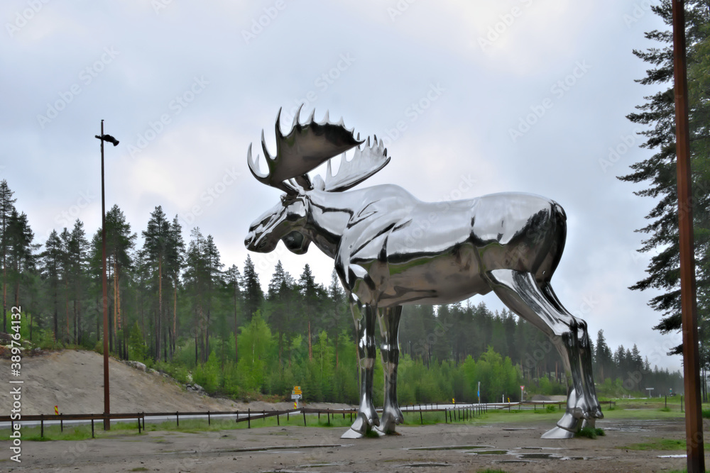 ATNA, NORWAY - 13 JUN 2019: The worlds largest roadside moose sculpture ...