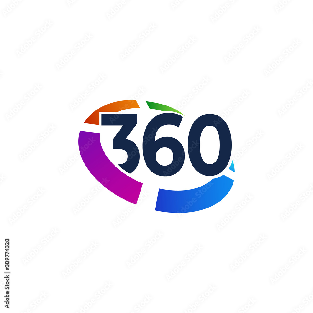 colorful 360 logo design vector inspiration Stock Vector | Adobe Stock
