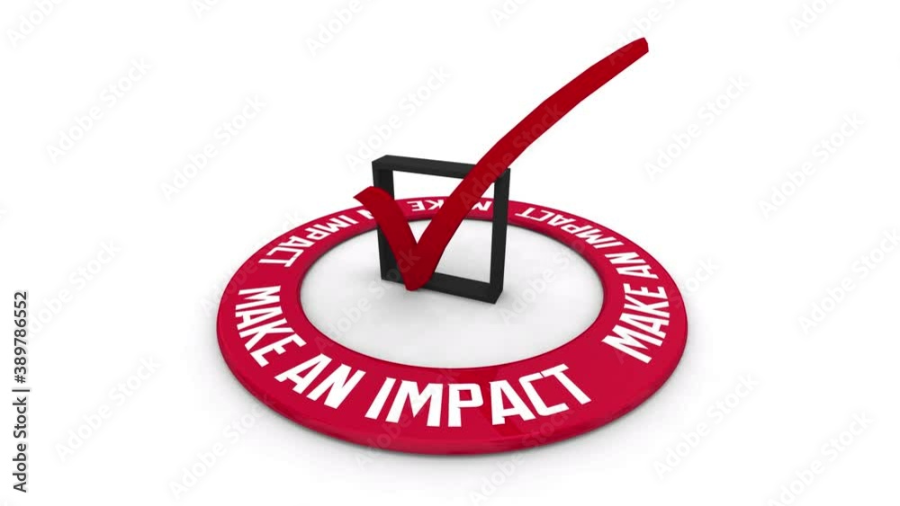 Make an Impact Difference Positive Change Check Mark Box 3d Animation ...