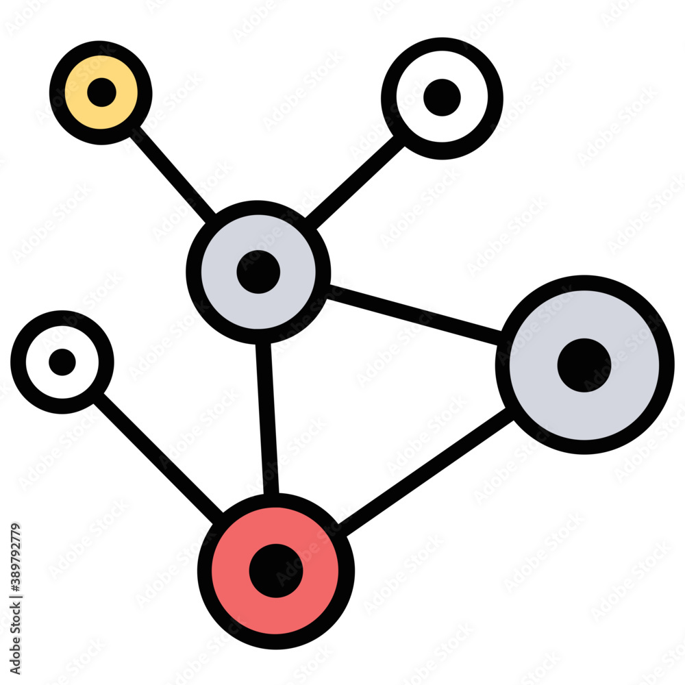 Nodes connecting to each other, network sharing icon Stock Vector ...