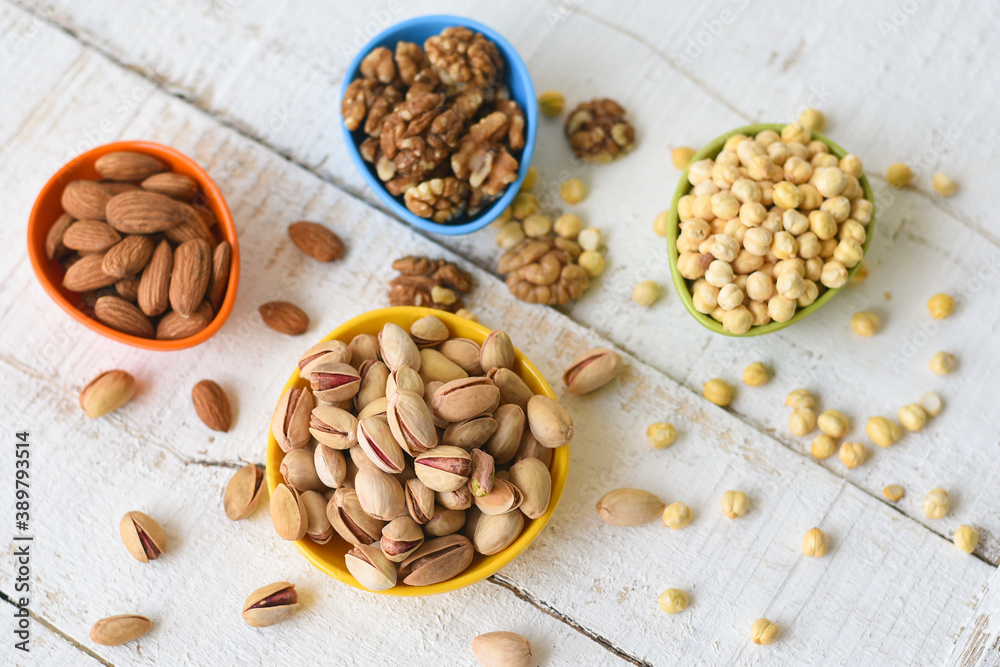 walnut, pistachios hazelnut nuts, almonds dry fruits and nuts in ...