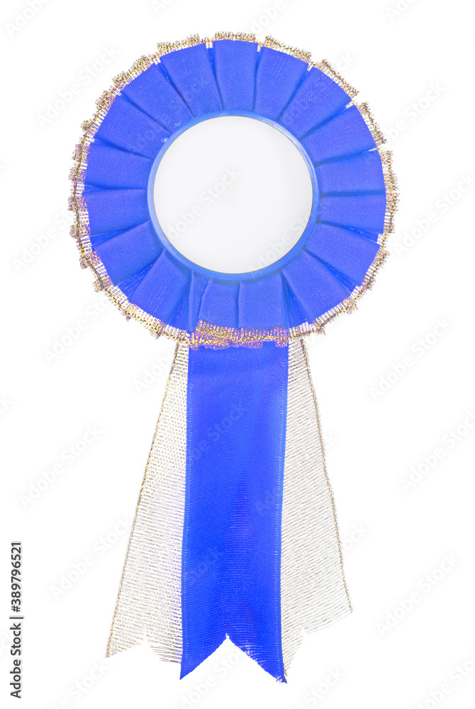blue blank ribbon award isolated on white Stock Photo | Adobe Stock