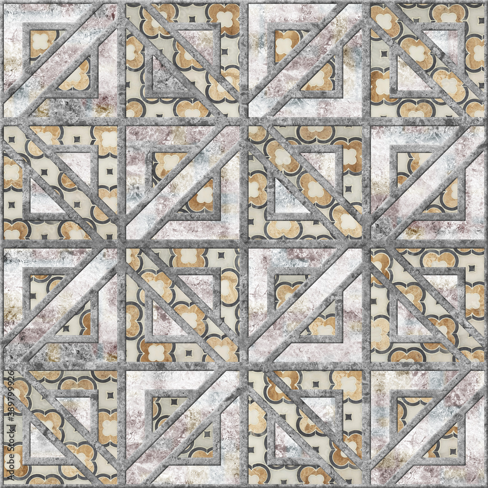 Colored relief mosaic made of natural stone. Background texture ...