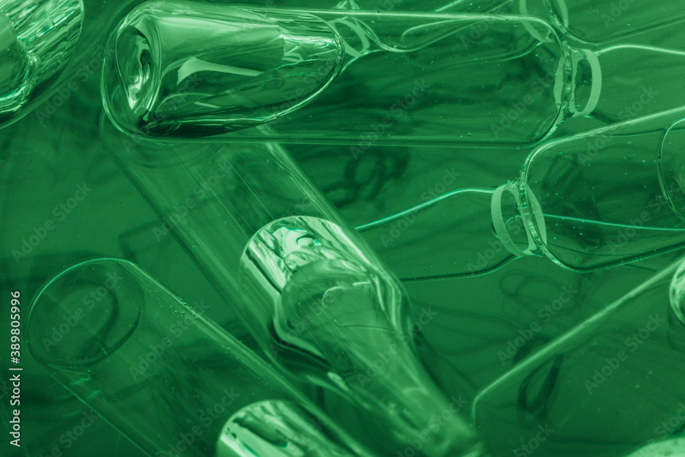 Glass medical ampoule vial for injection. Medicine is liquid sodium ...