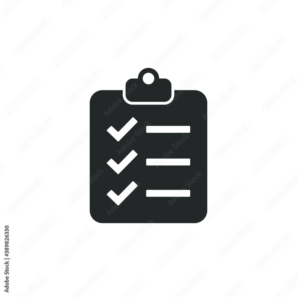Clipboard trendy flat style icon symbol shape. Checklist logo sign ...