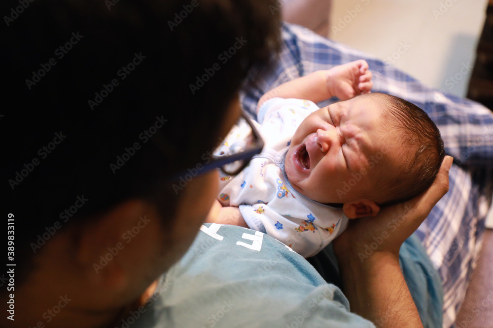 Cute Newborn Crying Baby