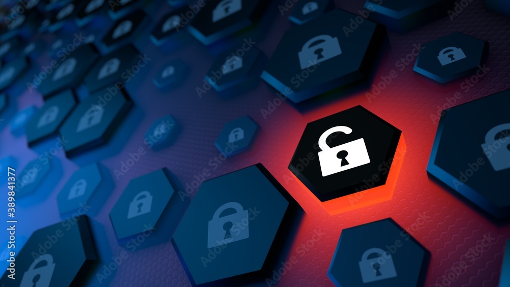 Visualization of cyber attacks. Concept of data security. Computer ...