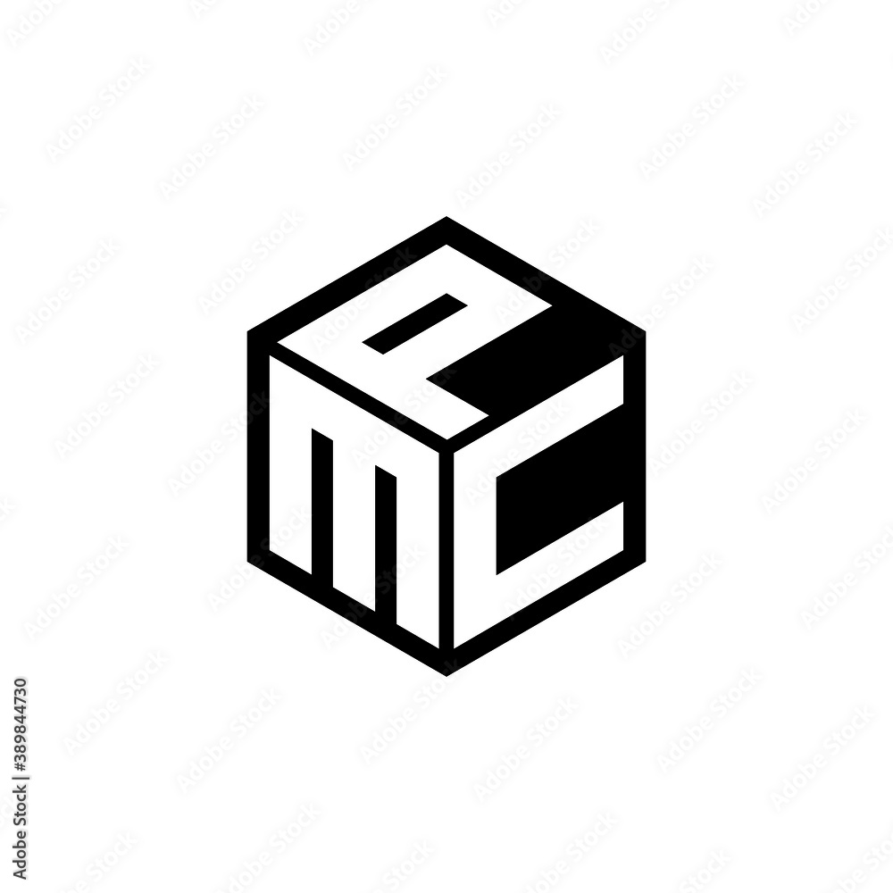 MCP letter logo design with white background in illustrator, cube logo ...