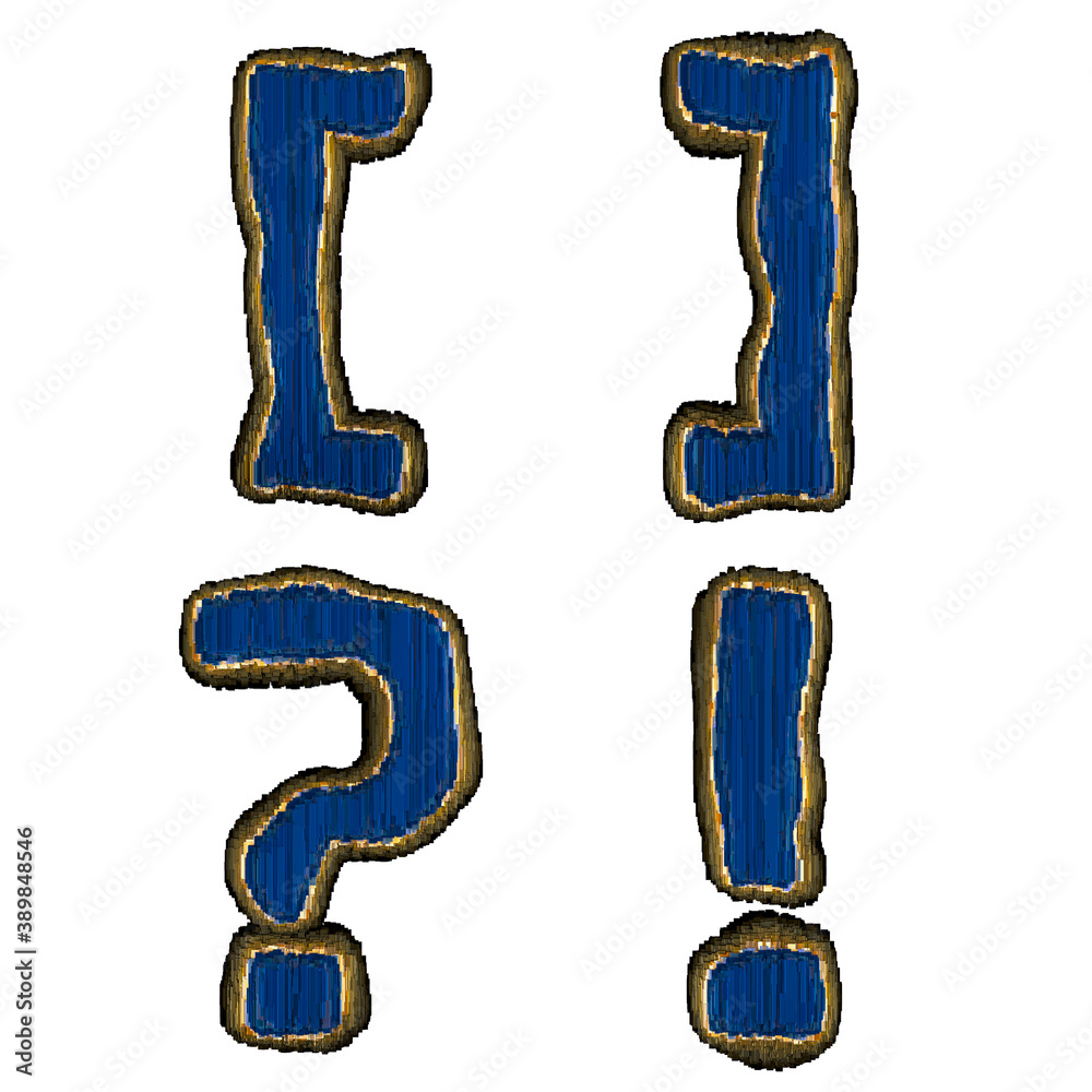 Set of symbols square brackets, question mark, exclamation made of ...