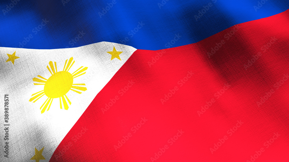 Philippines waving flag. Seamless cgi animation highly detailed fabric ...