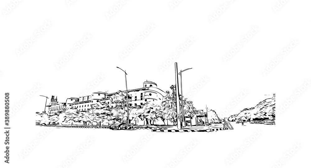 Building view with landmark of Chandigarh, the capital of the northern ...