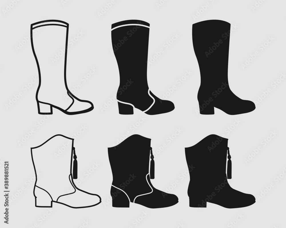 Drill Team Majorette Boots Sign Symbol Vector Illustration, leather ...