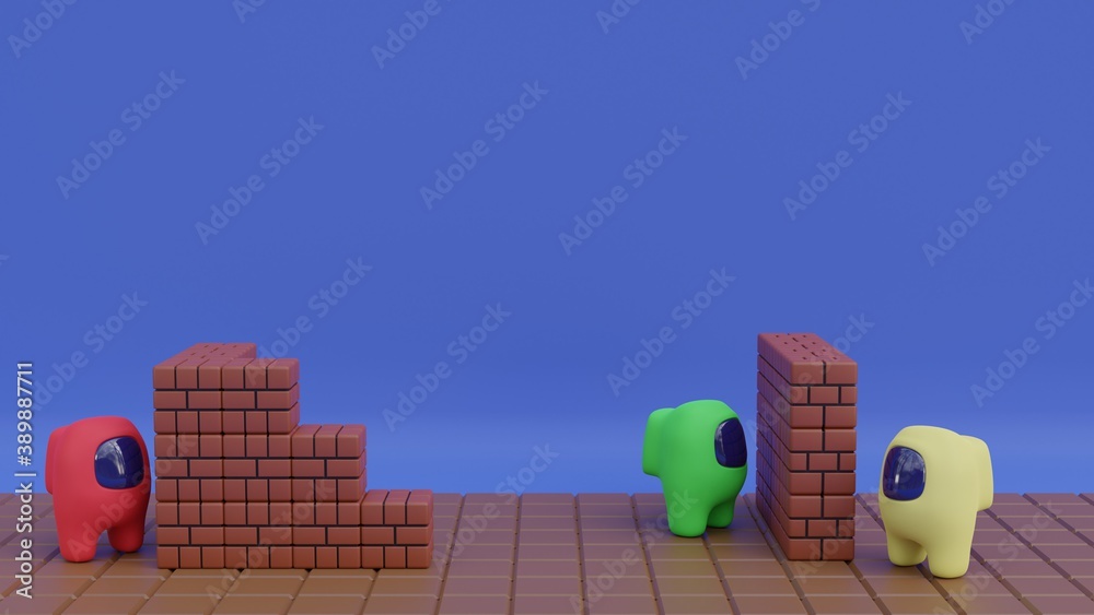 Multiplayer online game Among Us characters hide and seek background ...