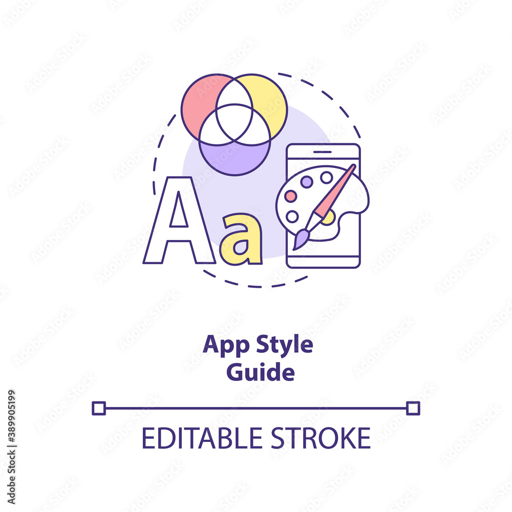 App style guide concept icon. UI and UX design steps. Correct way to ...