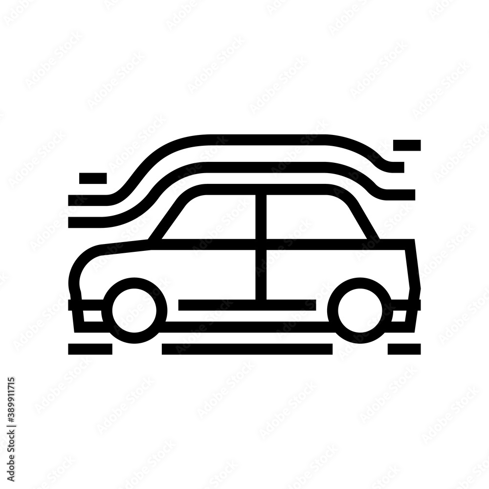 car aerodynamics test line icon vector. car aerodynamics test sign ...