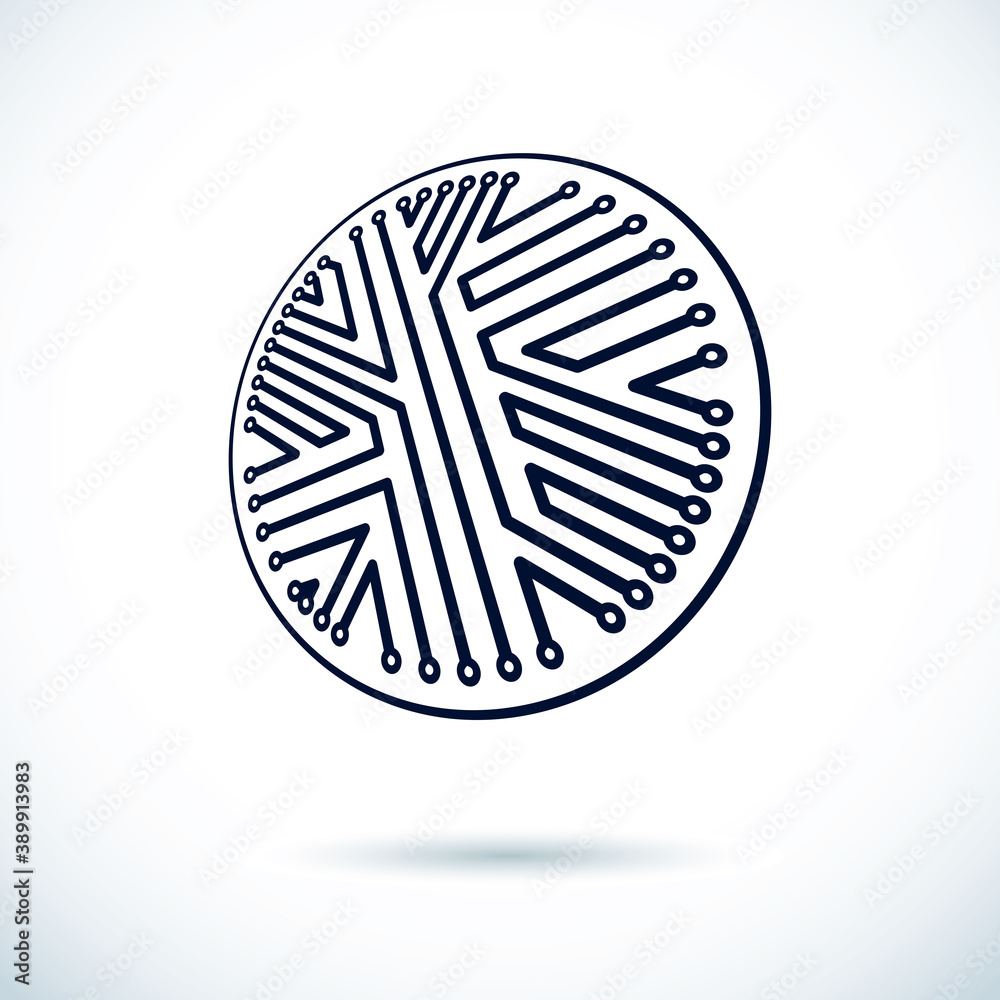 Vector Abstract Technology Illustration With Circular Circuit Board High Tech Digital Scheme Of