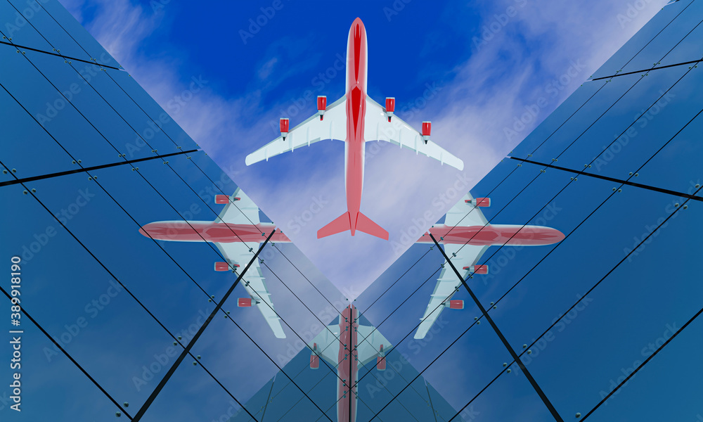 Elevation angle from the floor Passenger plane Fly through buildings ...